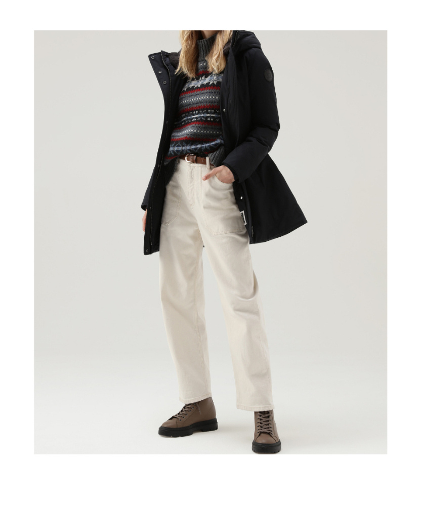 WOOLRICH Woolrich Padded Zip-Up Coat with Logo Patch